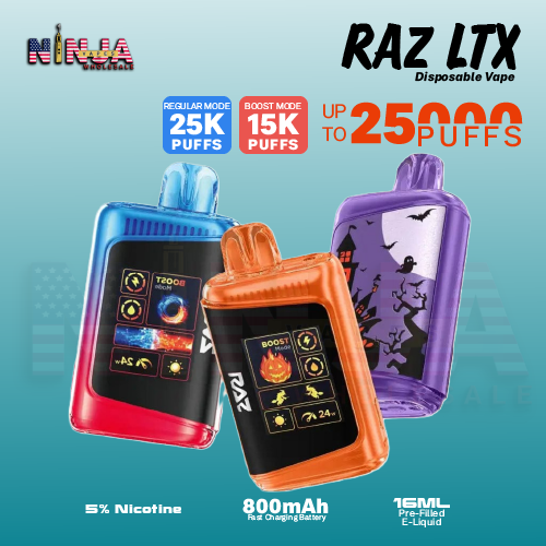 RAZ LTX Vape | 16mL E-liquid | Rechargeable 800mAH Battery